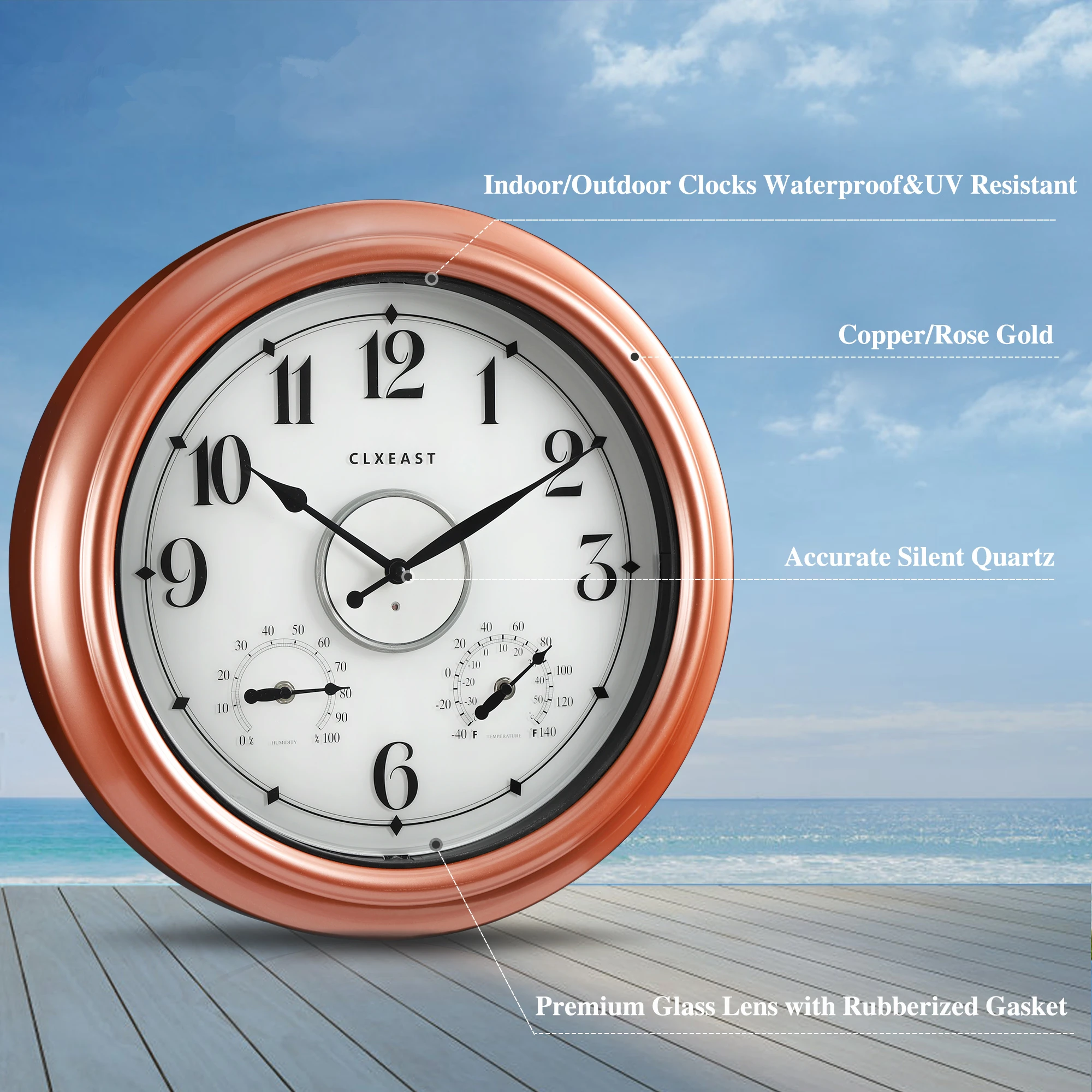 Infinity Time Retro Art Wall Clock Waterproof Digital Outdoor Clock ...