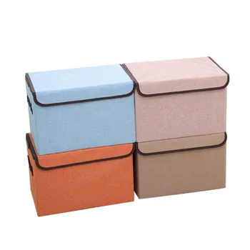 Factory Supply Square Storage Box Solid Color Foldable Fabric Warehouse ...