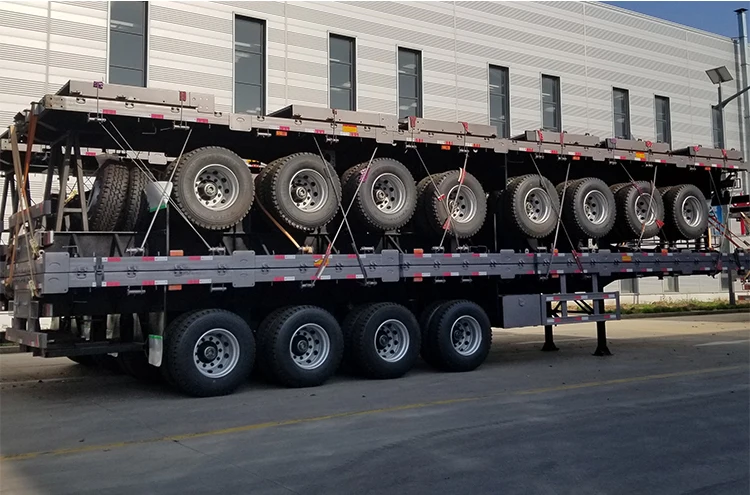 40ft Platform Trailer 60 Tons Cargo Ship Flat Bed Trailer Container ...