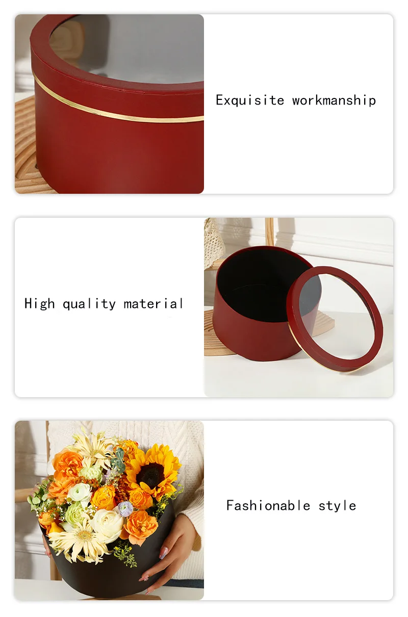 Transparent Window Round Flower Fruit Snack Packaging Gift Box Gift Box ...