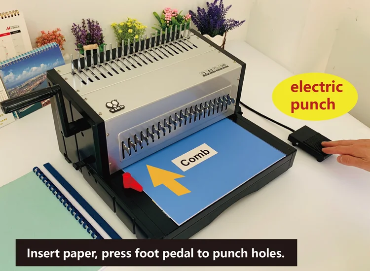A4 Office Heavy Duty 35 Sheet Puncher Electric Book Binding Machine ...