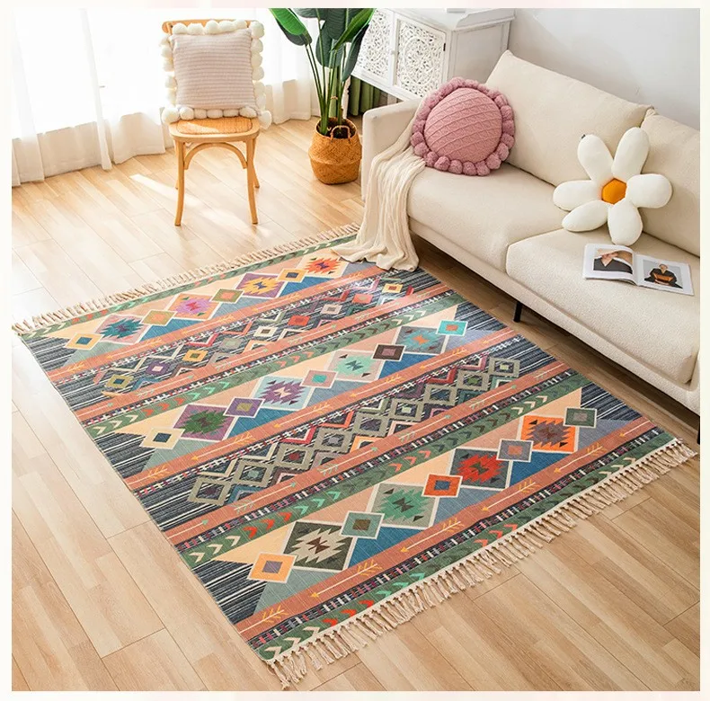 Wholesale Cotton Dhurrie Bohemian Vintage Rustic Macrame Handmade Kilim ...