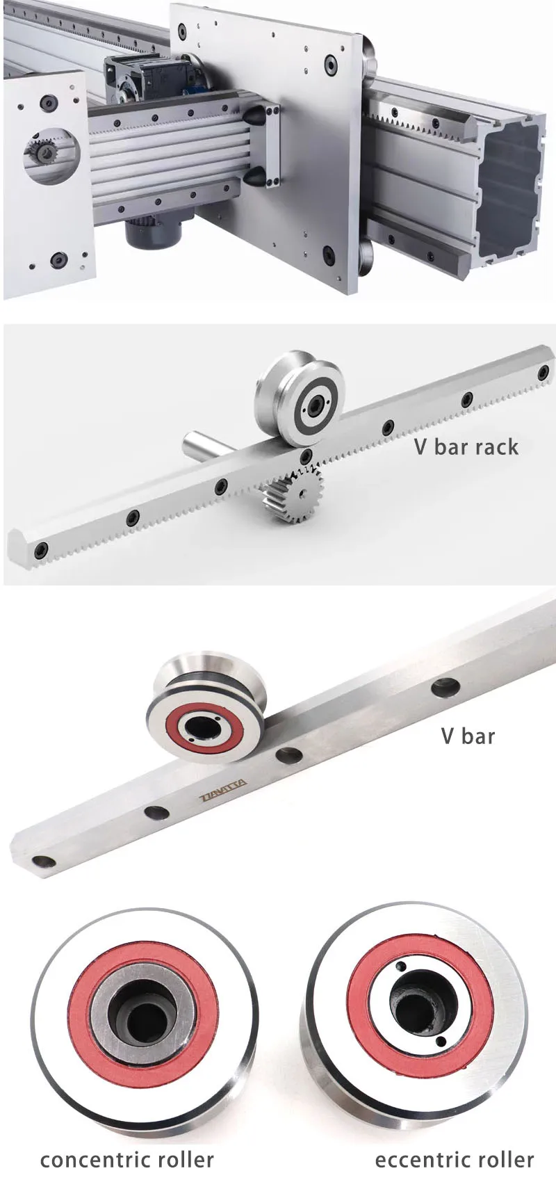 V Type Linear Guide Rack Roller V Groove Bearing V Roller Guide