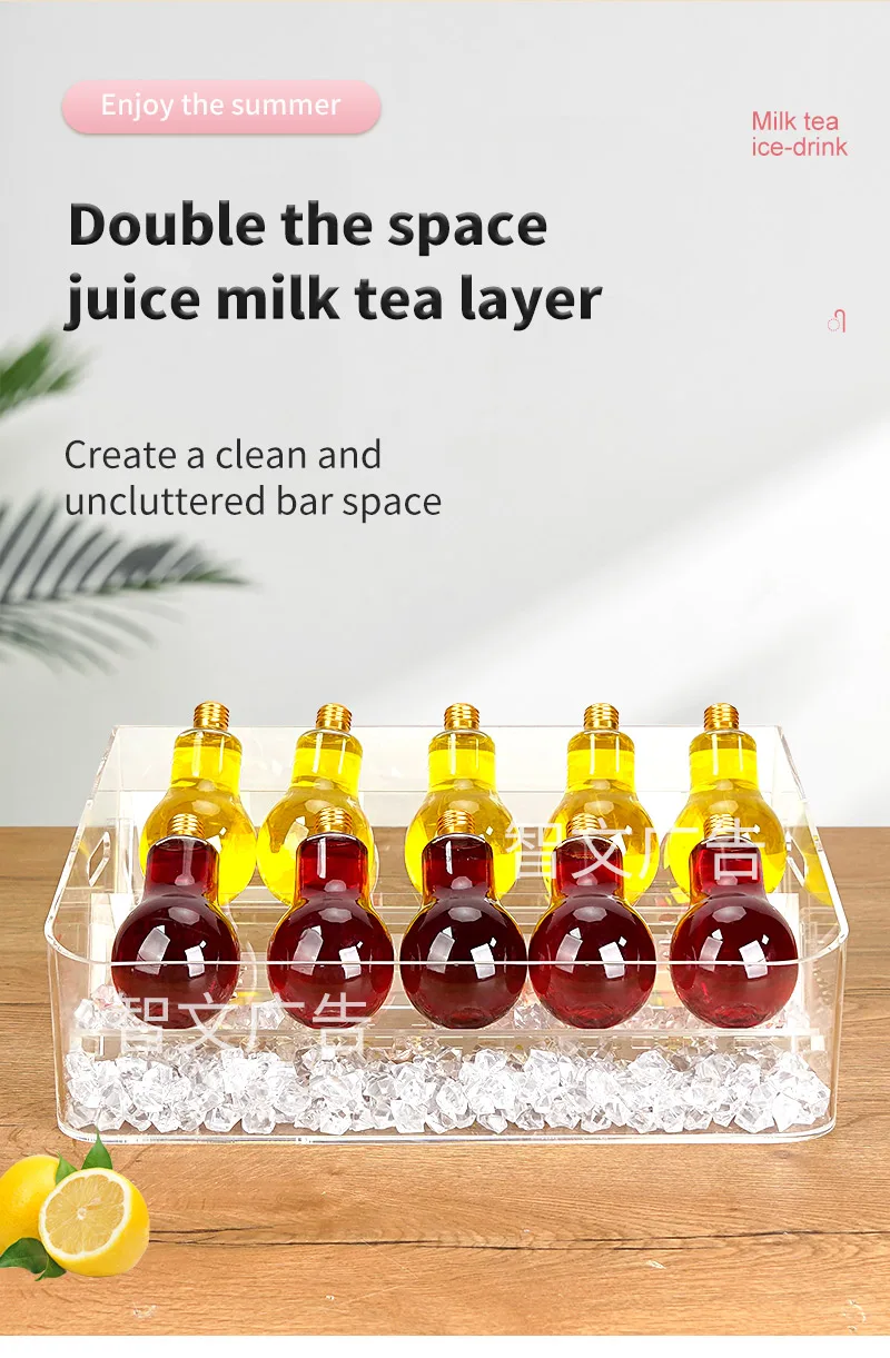 Transparent Ice Drink Box Commercial Store Drink Milk Tea Fresh Fruit ...