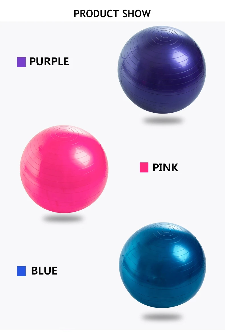 Custom Black Pvc High Quality Yoga Ball 45cm 55cm 65cm 75cm 85cm 95cm ...