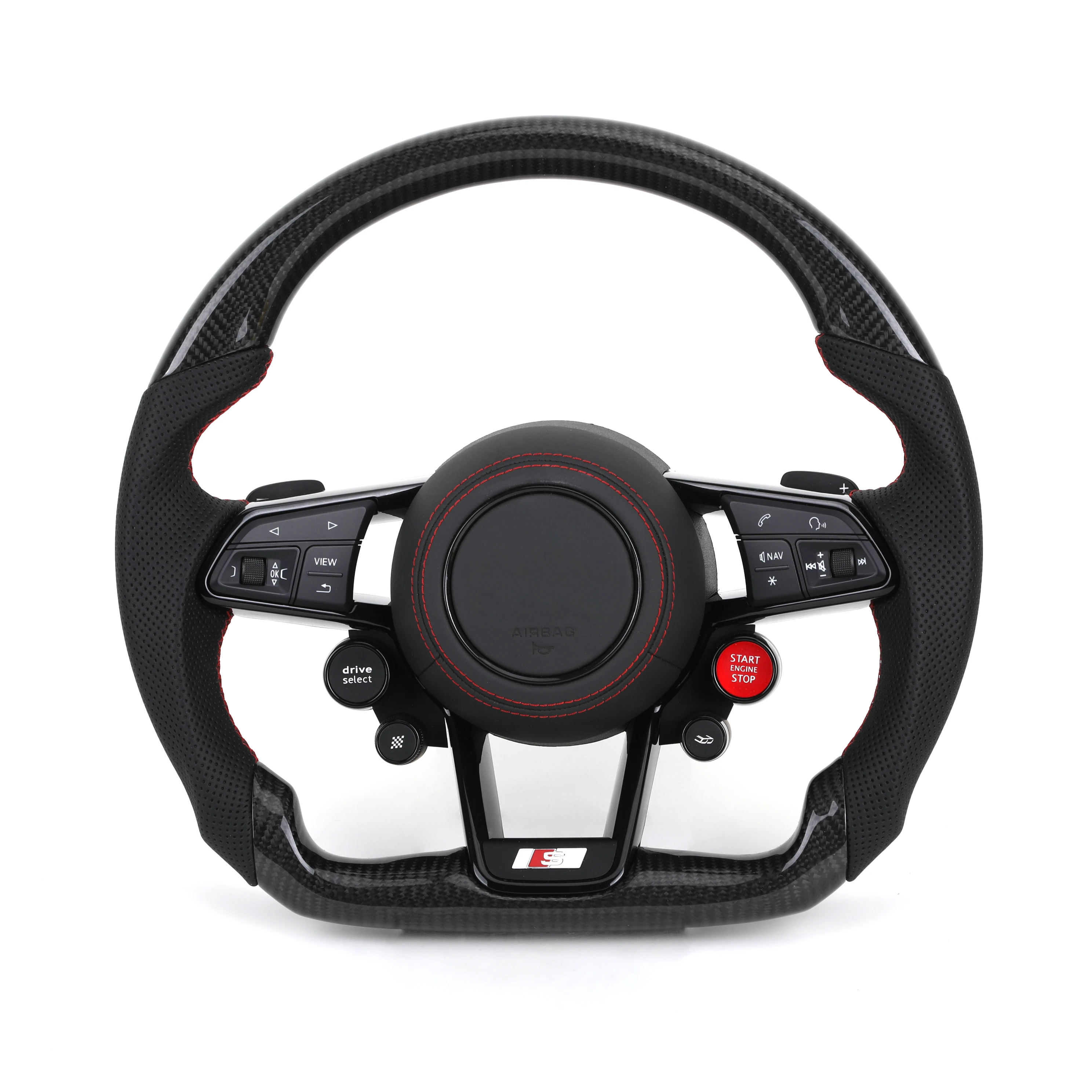 With Start Button S-Line Half Alcantara Carbon Fiber Paddle Steering ...