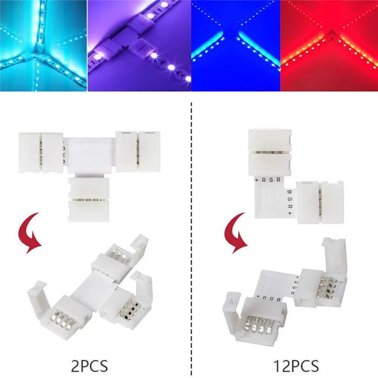 3528 RGB LED Strip Connector 12V 2 3 4 5 6 Pin Wire Connectors for 5050 ...