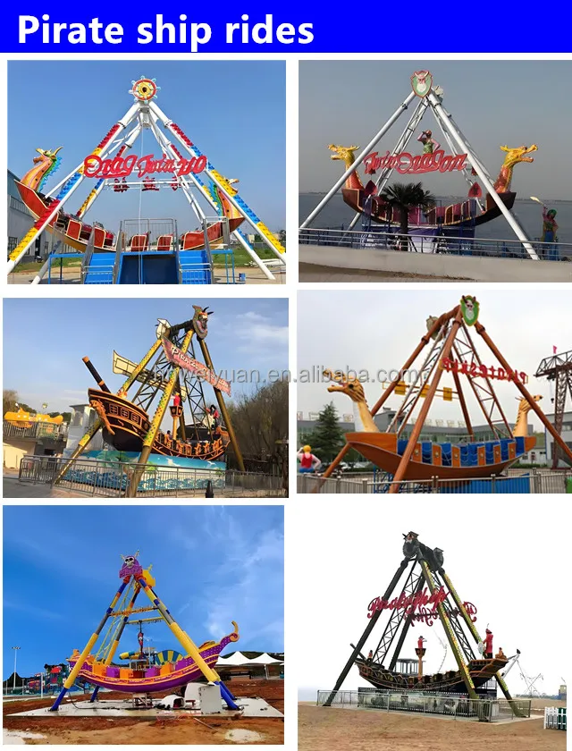 Fiberglass Outdoor Amusement Park Pirate Ship Ride Thrilling Swing Boat ...