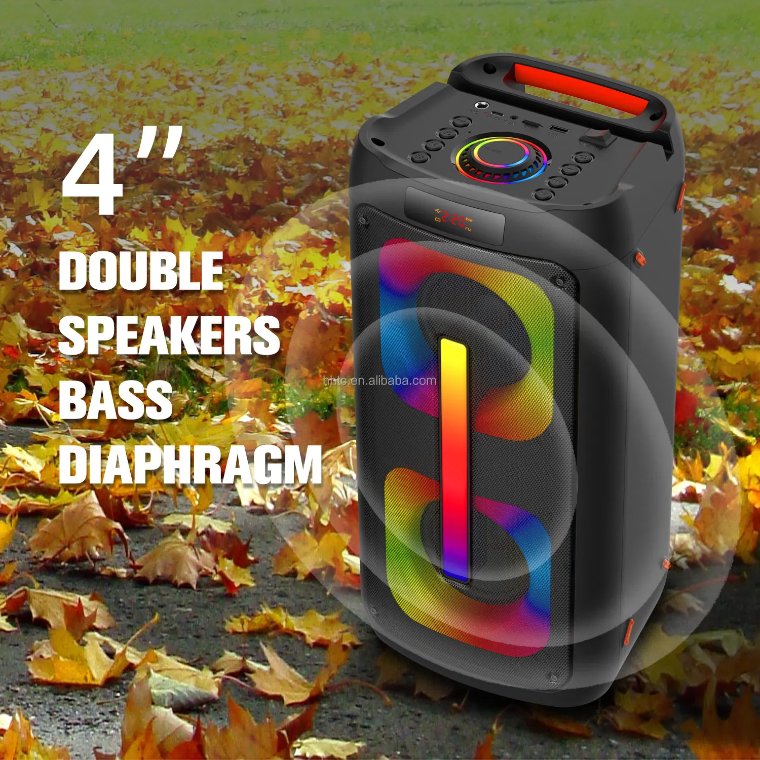 New Arrival Rgb Light Microphone Bluetooth Sound Box Party Speaker ...