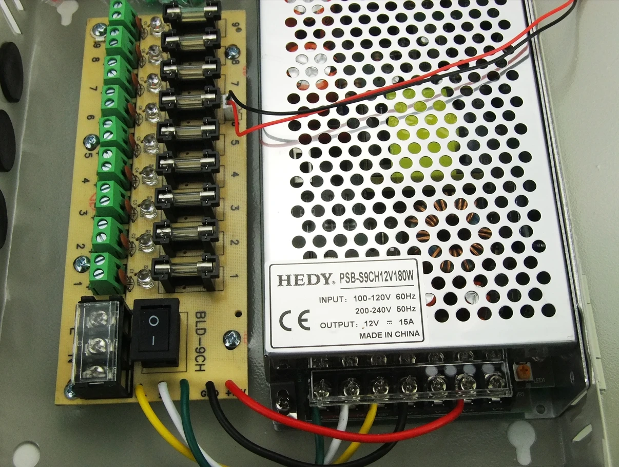 12V 15A 9 Channel CCTV Power Supply - Reliable & Efficient
