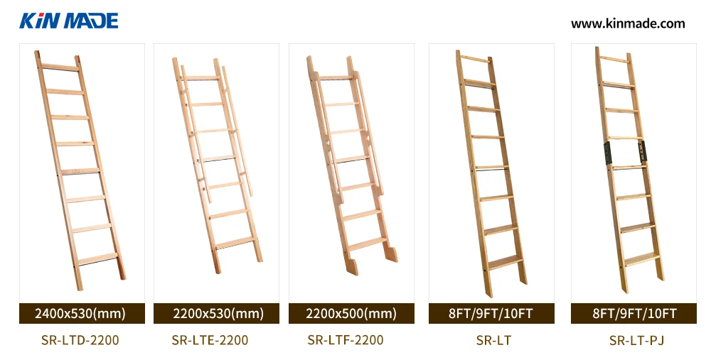 Kinmade Stretchable Rolling Library Ladder Kit DIY Steel