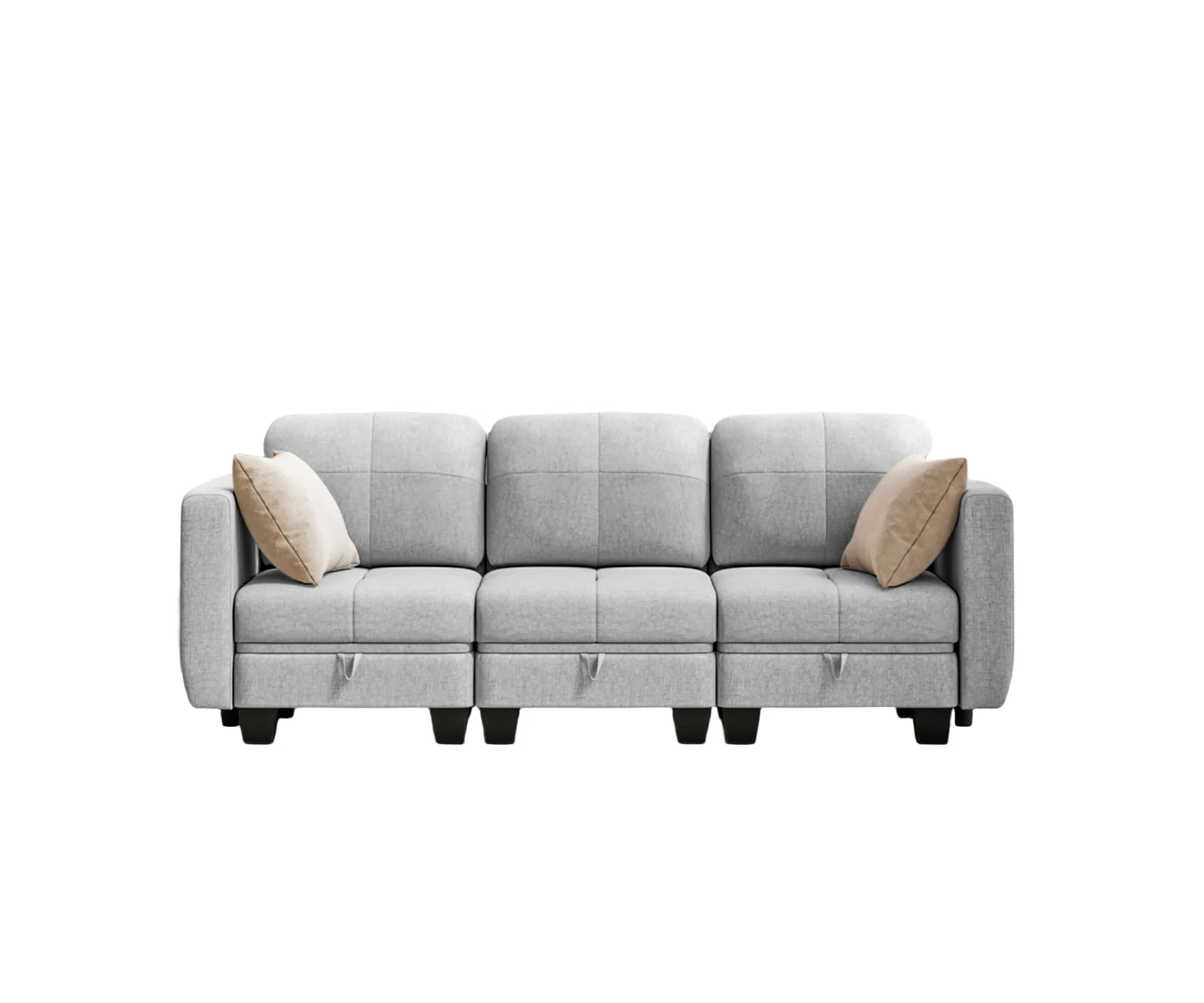 Modern Design 3-seater Fabric Modular Sofa With Removable Cover Storage ...