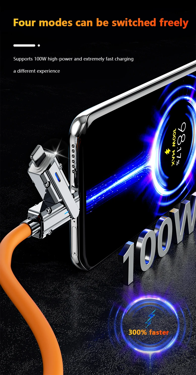 120w 6a Super Fast Charging Cable Usb To Type C Quick Charge Zinc Alloy ...