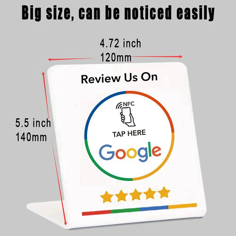 Big Size 13.56Mhz Programmable NFC Google Review Display Stand Custom ...