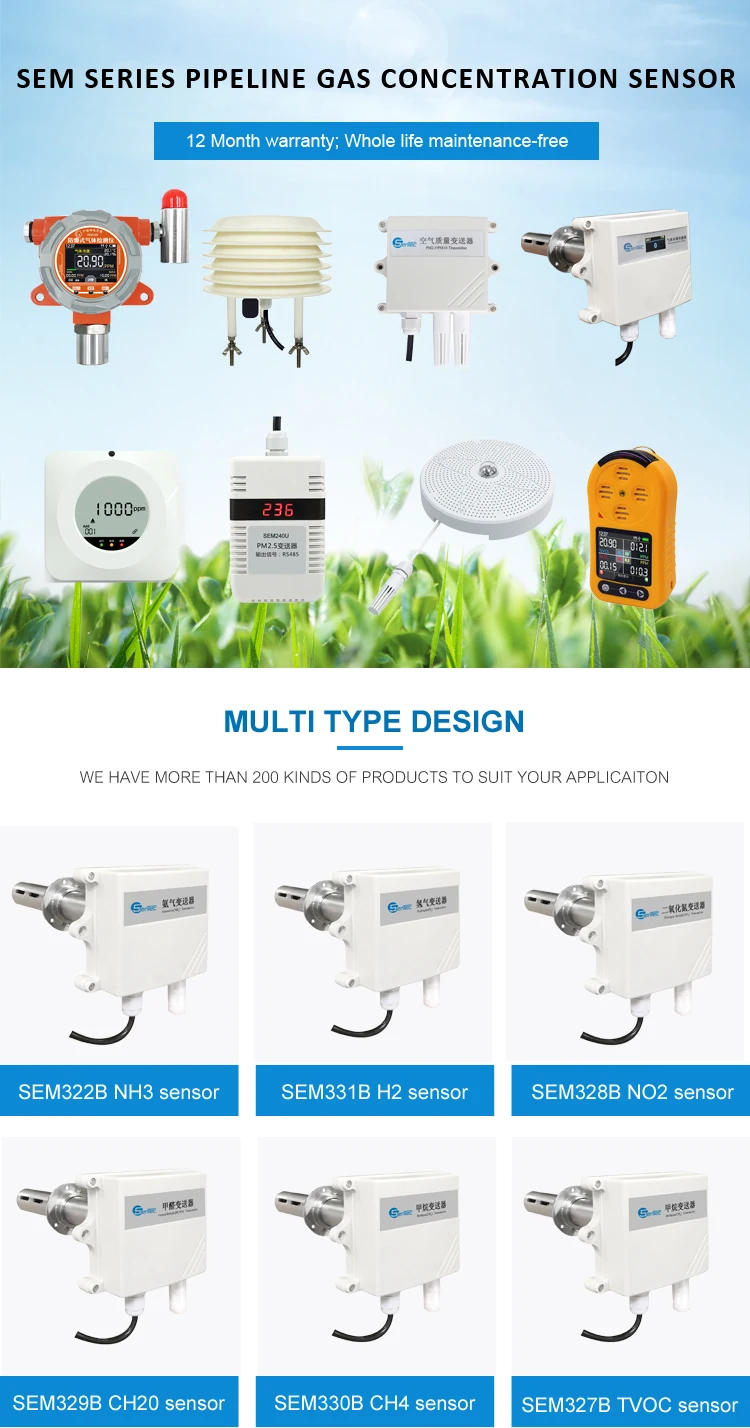 SEM223B CO2 Alarm Modbus CO2 Sensor for Industrial Use