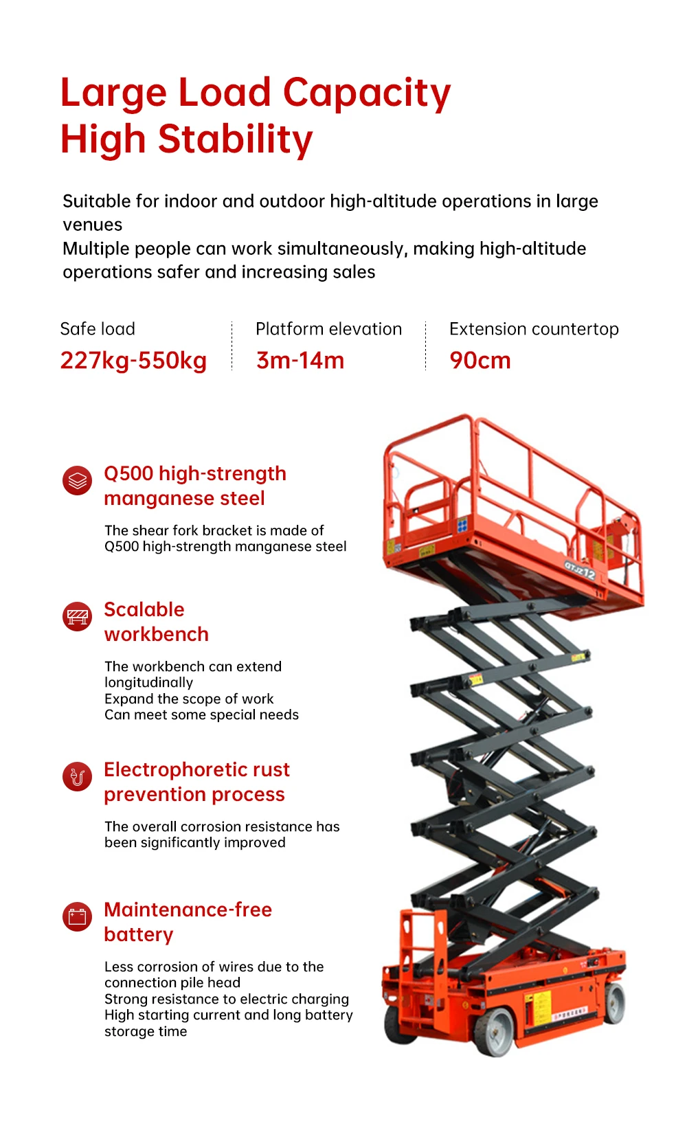 New Outdoor Mobile Elevating Work Lift Table Platform Wall-Mounted ...