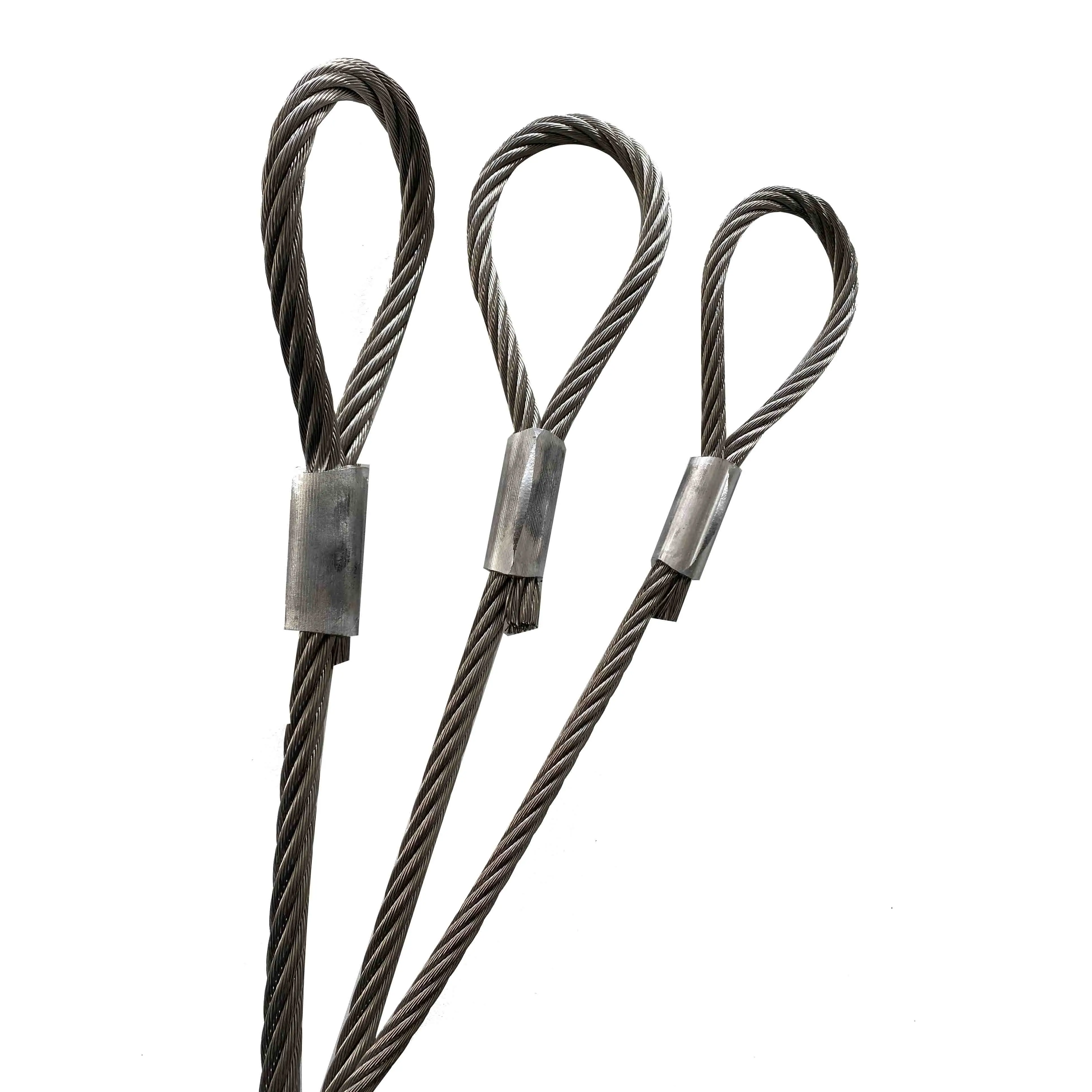 Mechanical Pressed Steel Wire Rope Lifting Metal Sling With Thimble ...