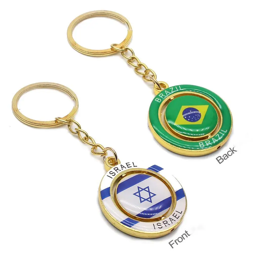 Custom National Country Flags Pendant Metal Ring Keychain For Gifts ...