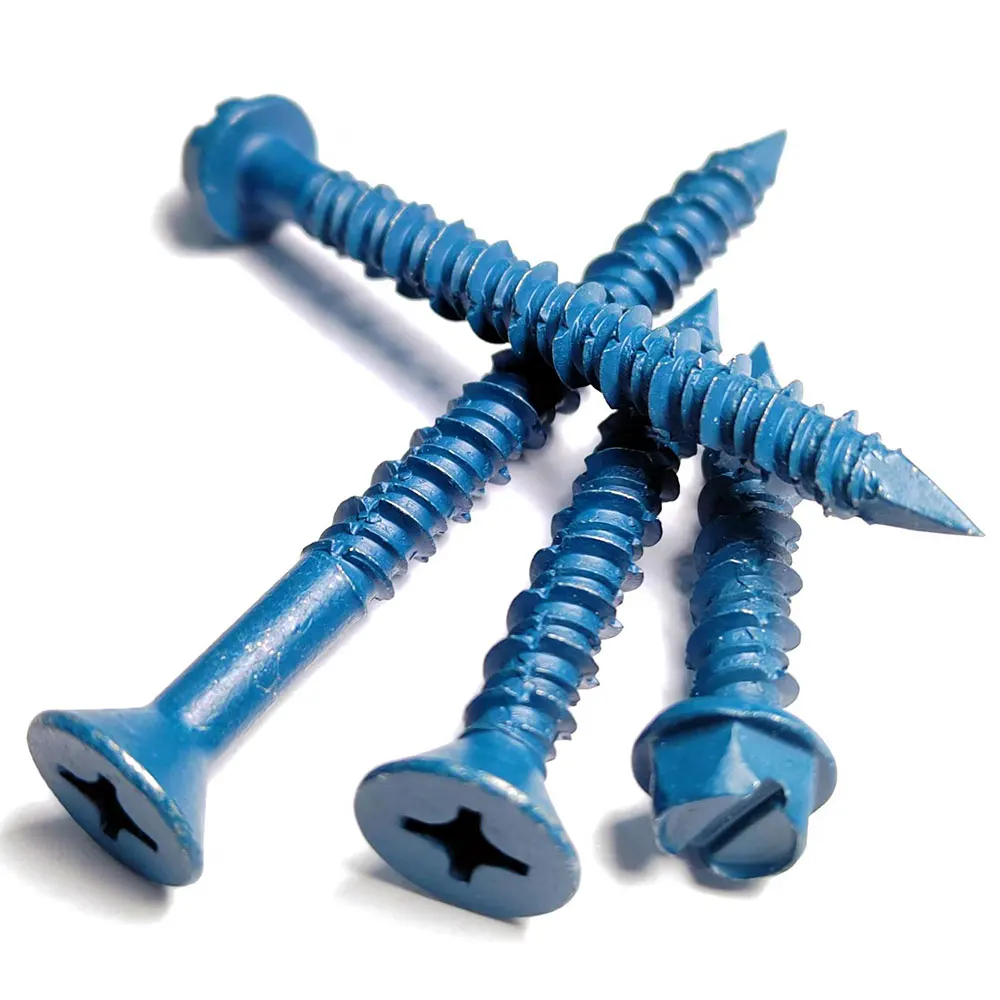 Blue Ruspert Flat Phillips Hex Concrete Diamond Head Point Screw For ...