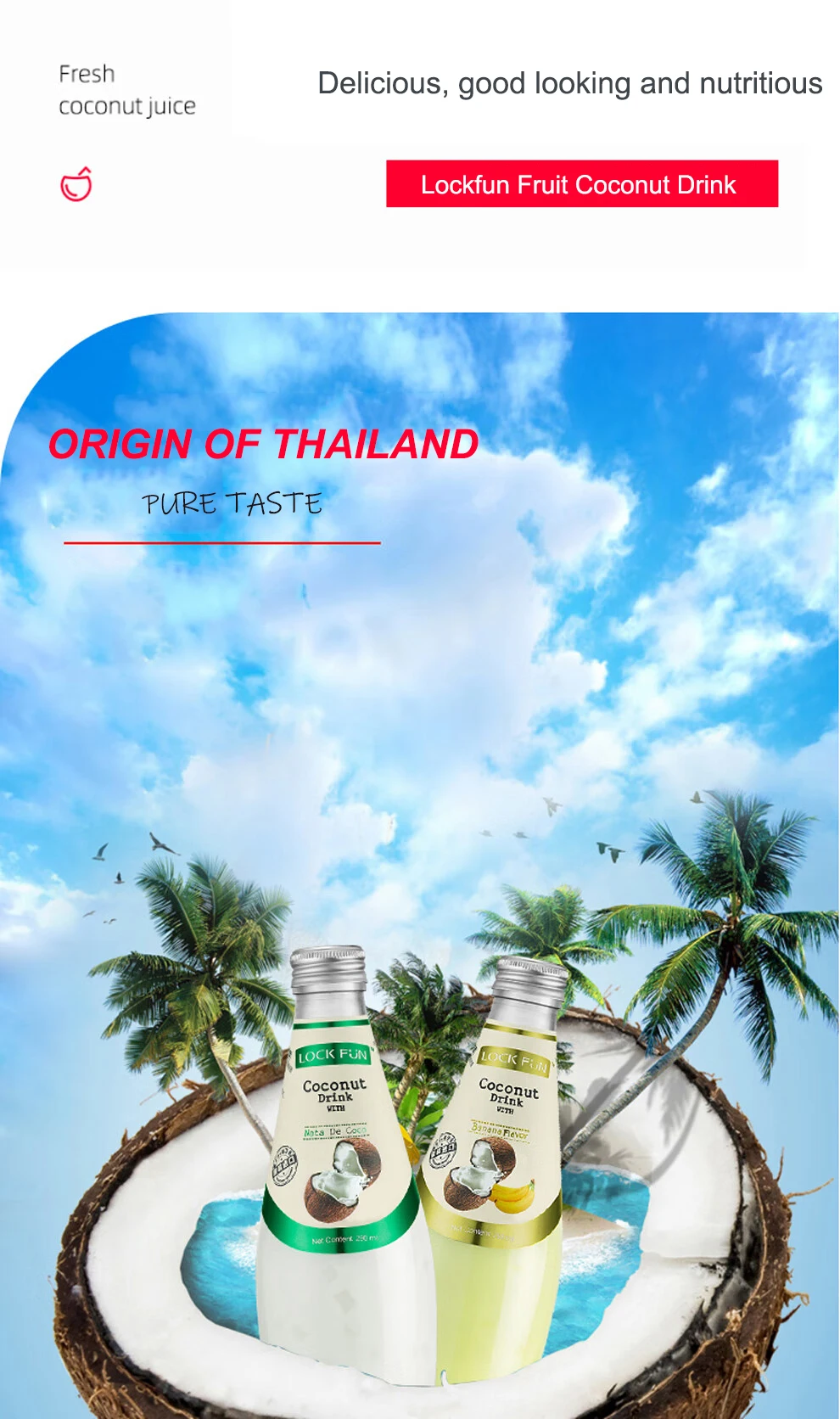Lockfun Coconut Milk Drink Coconut Juice Drink Containing Coconut Water ...