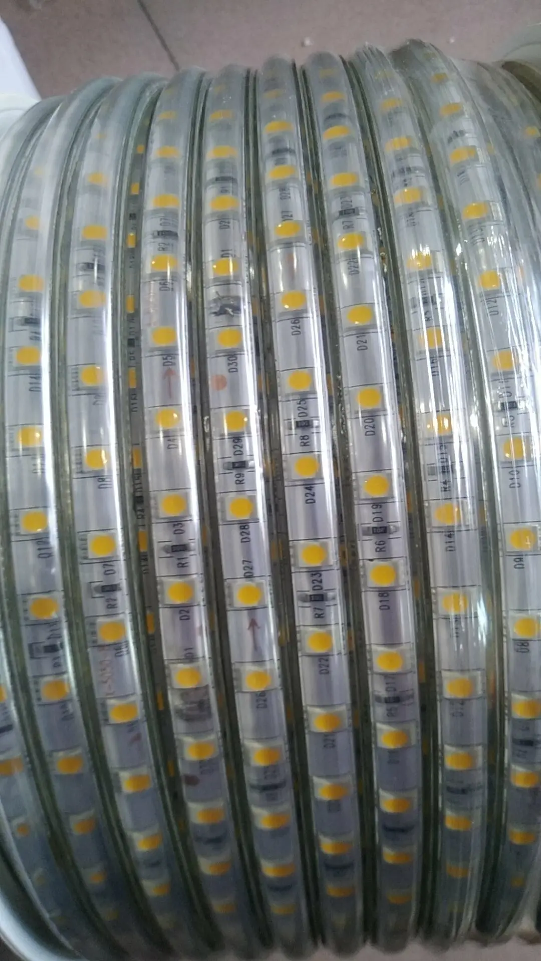Ac 220v Led Strip 5050 50m 100m Ip67 Waterproof White Warm White Rope ...