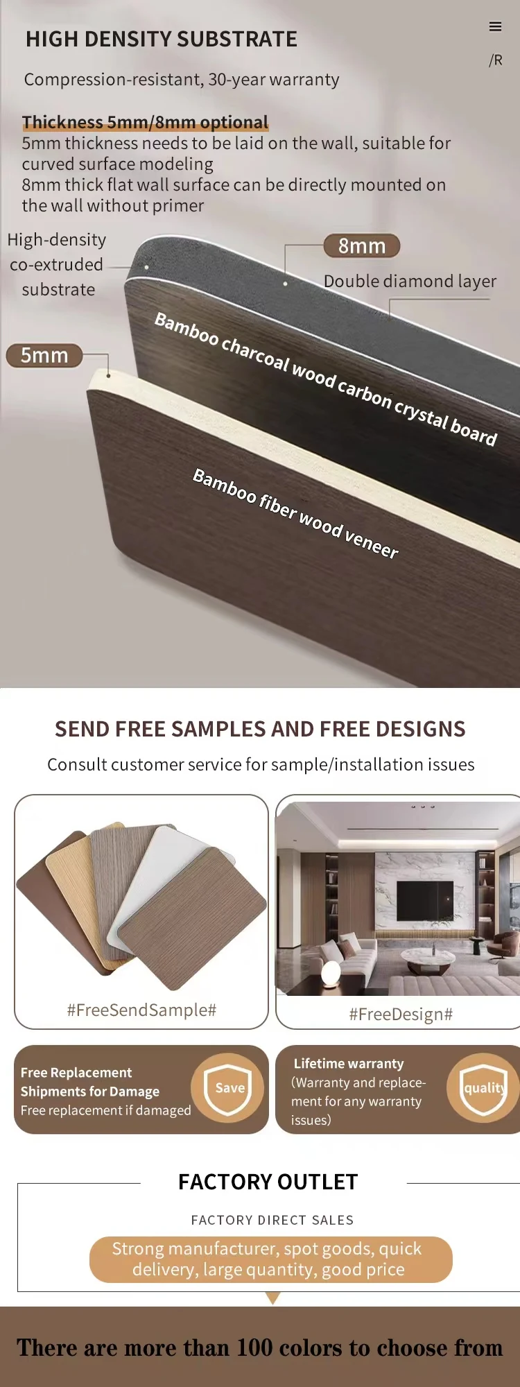 Custom Wall Panel Sheets Bamboo Charcoal Wood Carbon Integrated ...