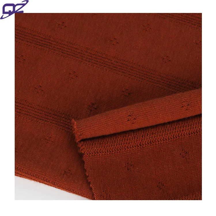 Custom Plain Dyed Jacquard Pointelle CVC Hacci Knit Fabric for Clothes ...