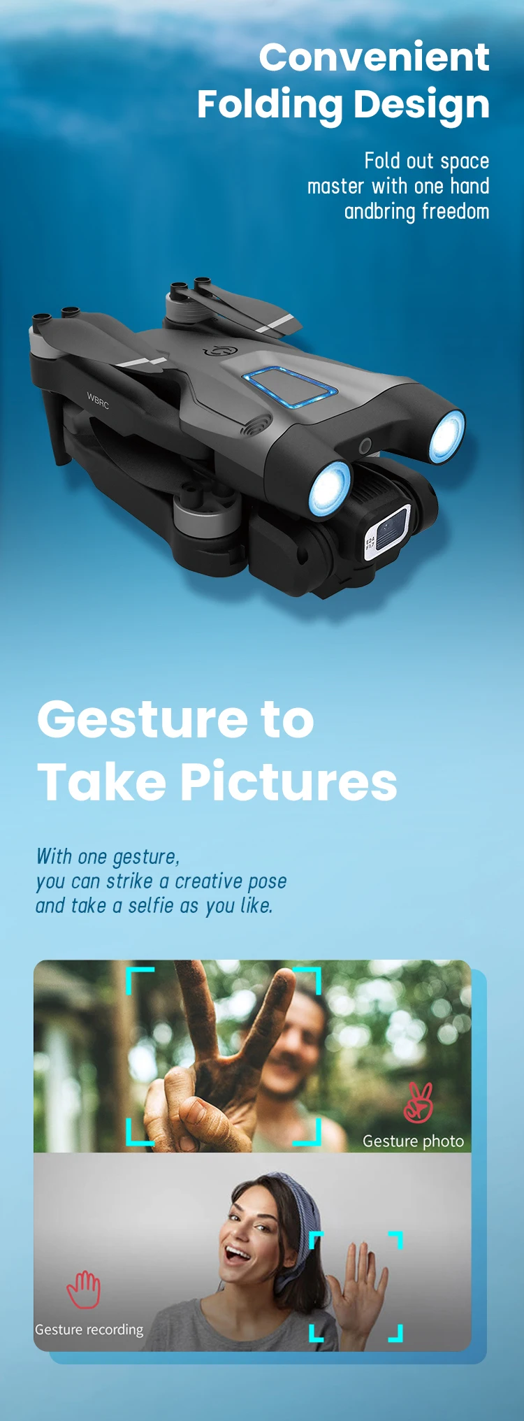 W1 Pro Smart Drone - 15mins Flight Time & Obstacle Avoidance