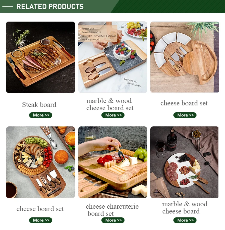 Wholesale Premium Charcuterie Board Set Acacia Wood Round Cheese Board ...