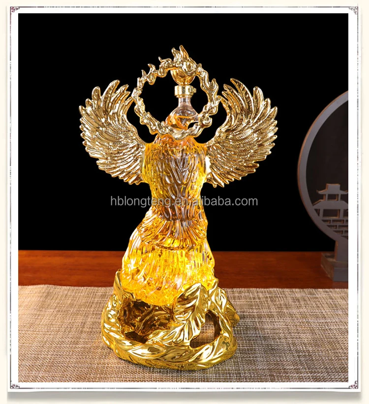In Stock Wholesale 750ml Phoenix Shape Empty Vodka Whiskey Glass Bottle ...