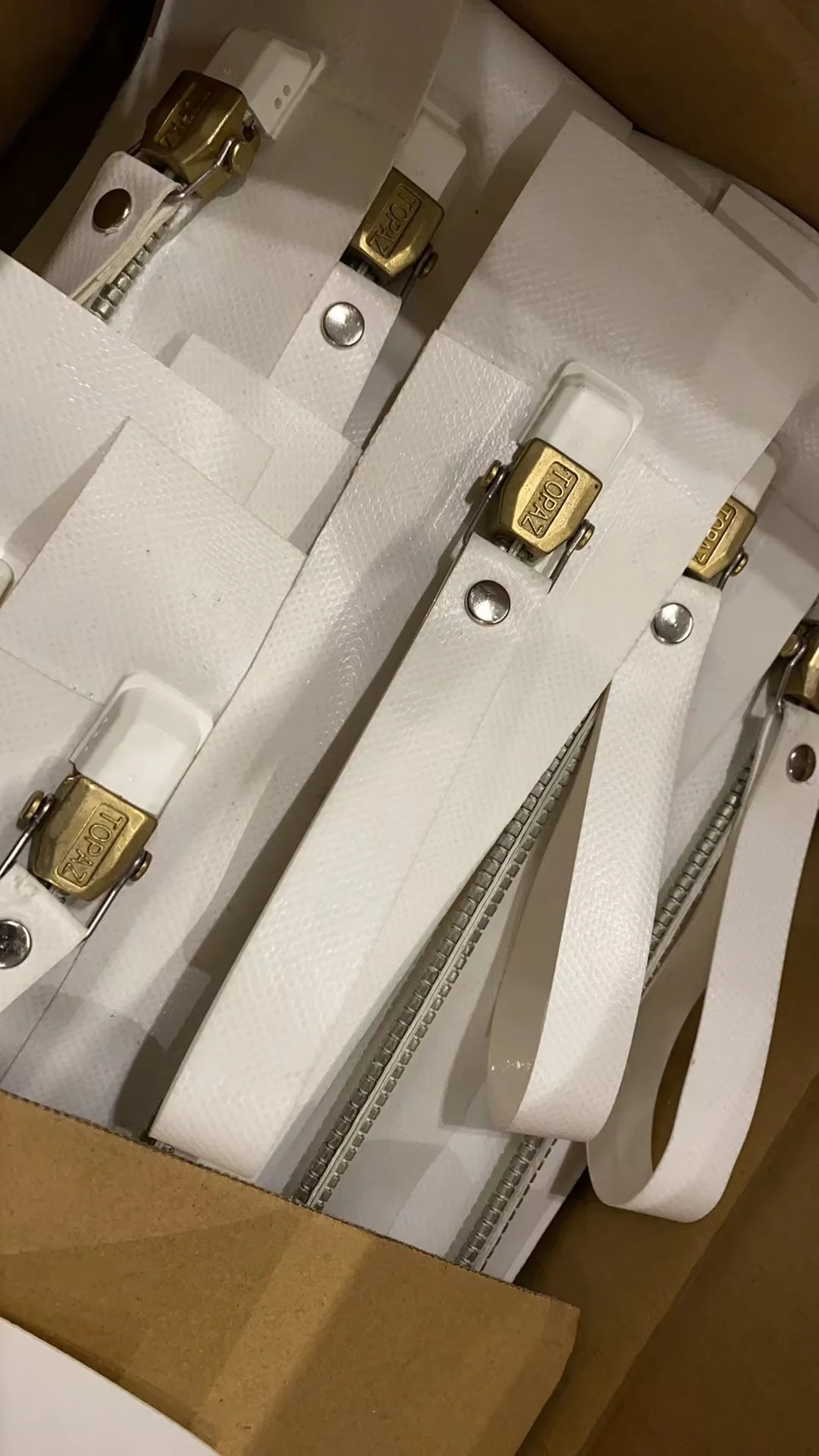 TOPAZ White PVC Weldable Brass Teeth Airtight ZipperHeavy Duty Fire ...