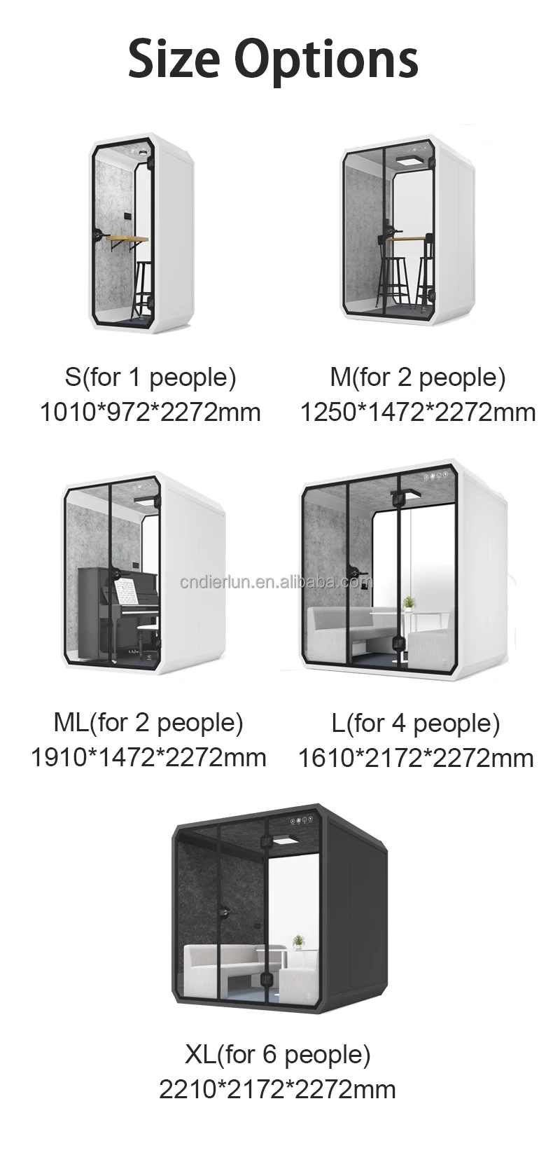 Customized Acoustic Cabin Office Pods Soundproof Phone Booth Acoustic ...