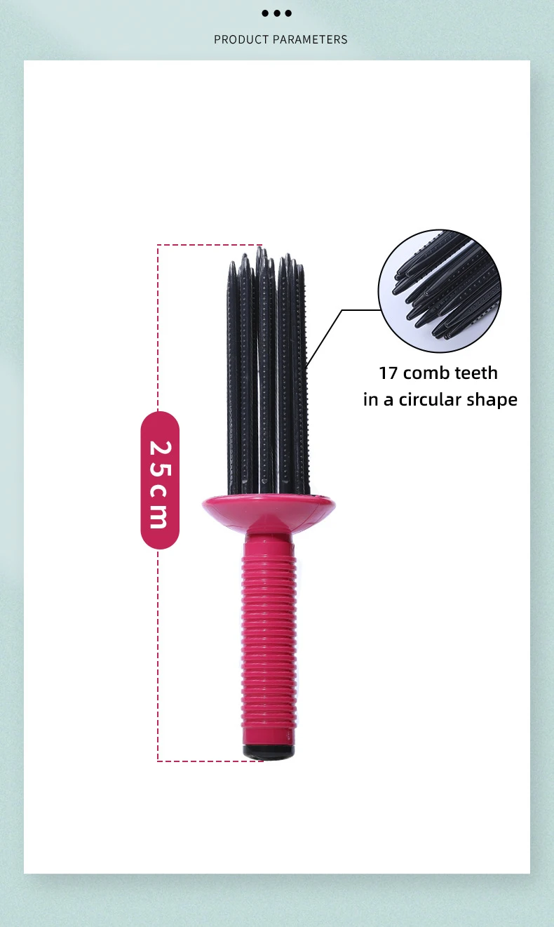 Innovative Hair Curling Round Roll Comb Without Hot 17 Teeth Round ...
