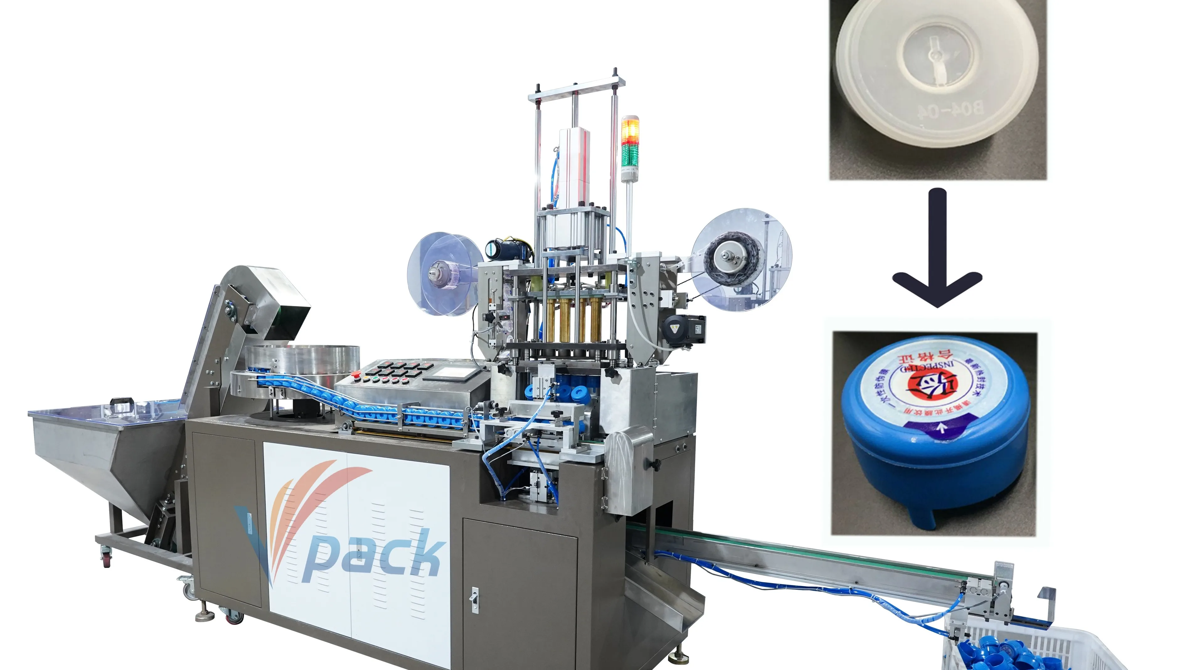 5 Gallon Jar Lid Dust Proof Sticker Labeling Machine / Pp Pvc Film ...