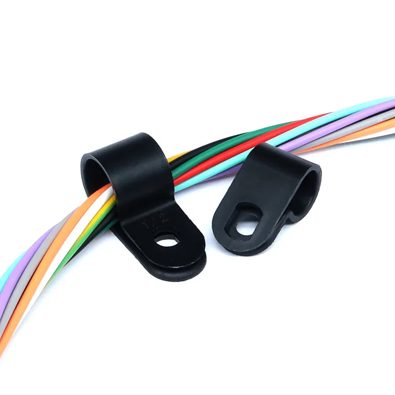 Elehk Transparent Adhesive Cable Clamp Plastic Cable Clips R Type Cable ...