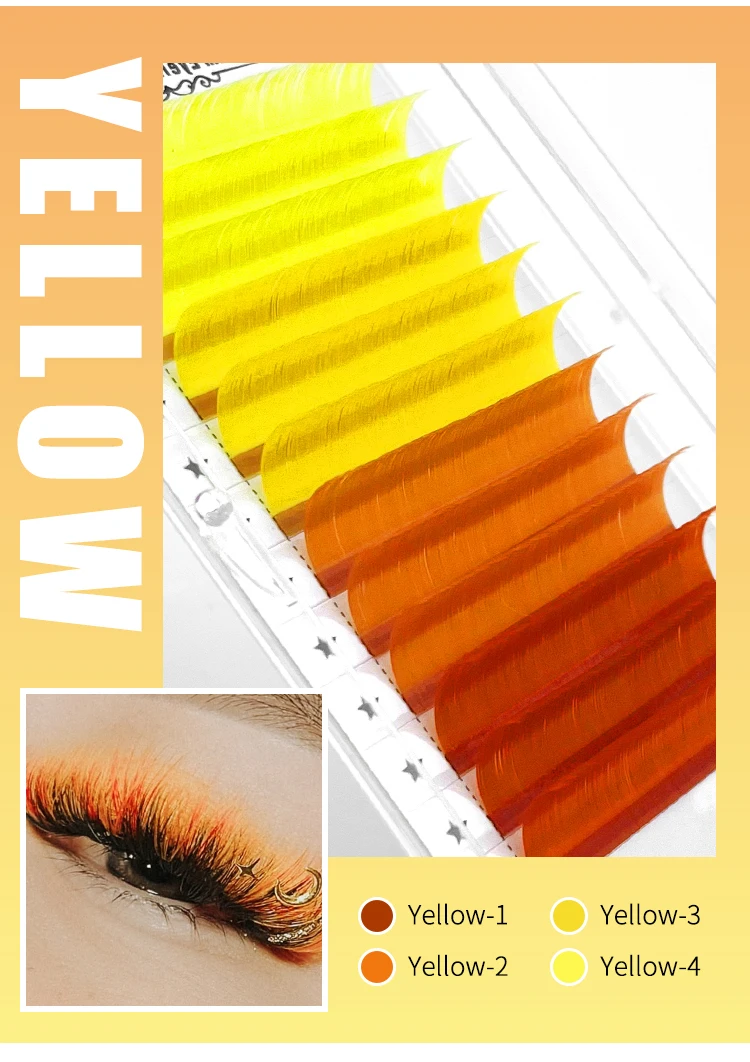 Abonnie Custom Own Brand Rainbow Glitter Lashes Individual Color ...