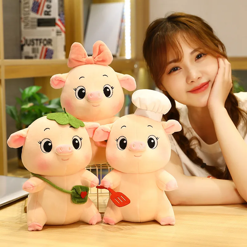 Cute Baby Pig Plush Toy Couple Pig Soft Doll Sleeping Soft Pillow pink ...