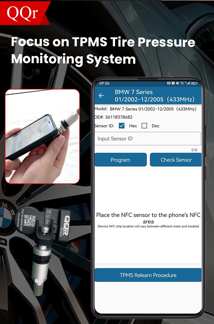 2024 Newest Phone Program NFC TPMS Sensor Universal Programmable Tpms ...