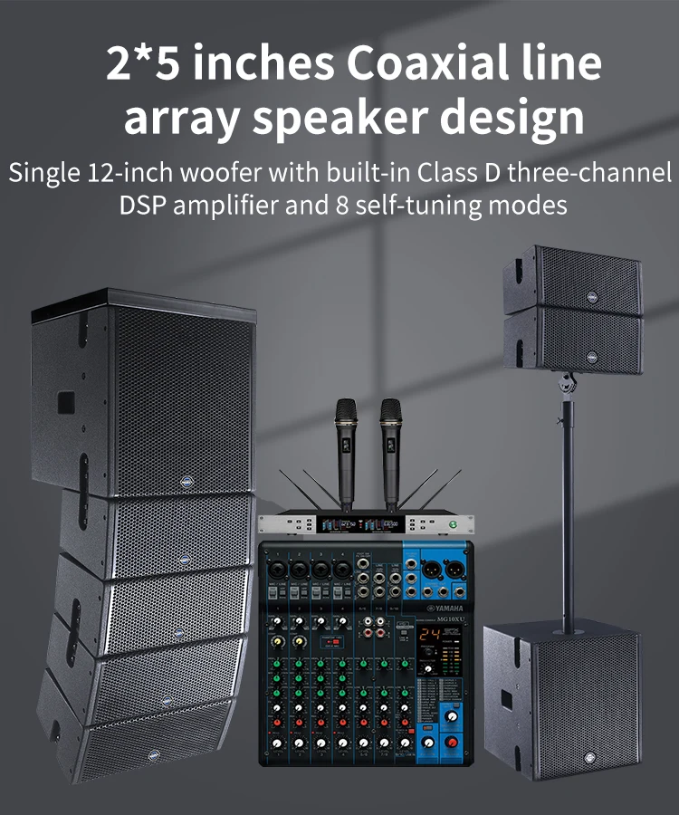 5 Inch Two Way Frequency 2000 Watts Subwoofer 12 Inch Powered Line ...