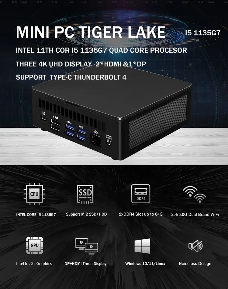 X86 Nano Intel Nuc Core I5 1135G7 - Industrial Mini PC