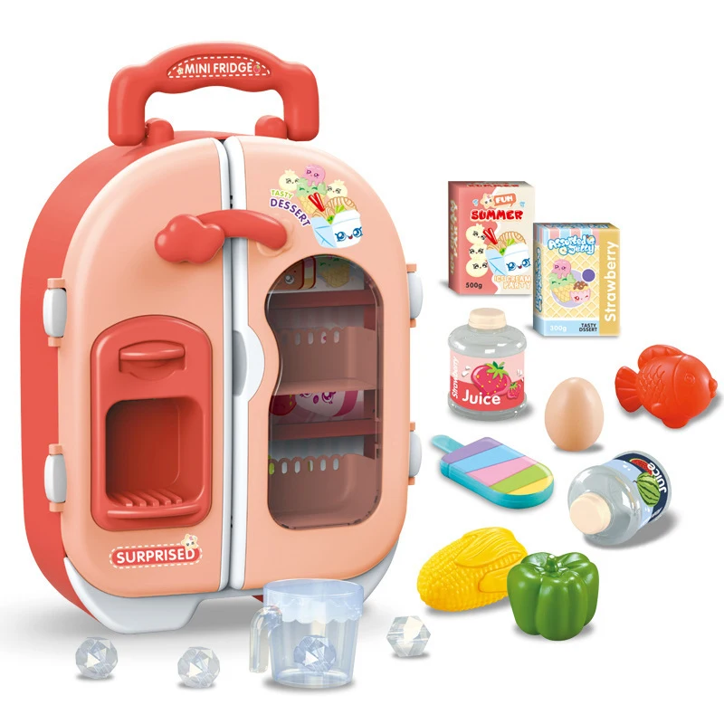 Kids Pretend Mini Battery Operated Plastic Kitchen Refrigerator Toy ...