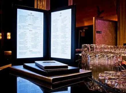 Book Style LED Backlit Menu Holder - Black Illuminated Display for Bars ...