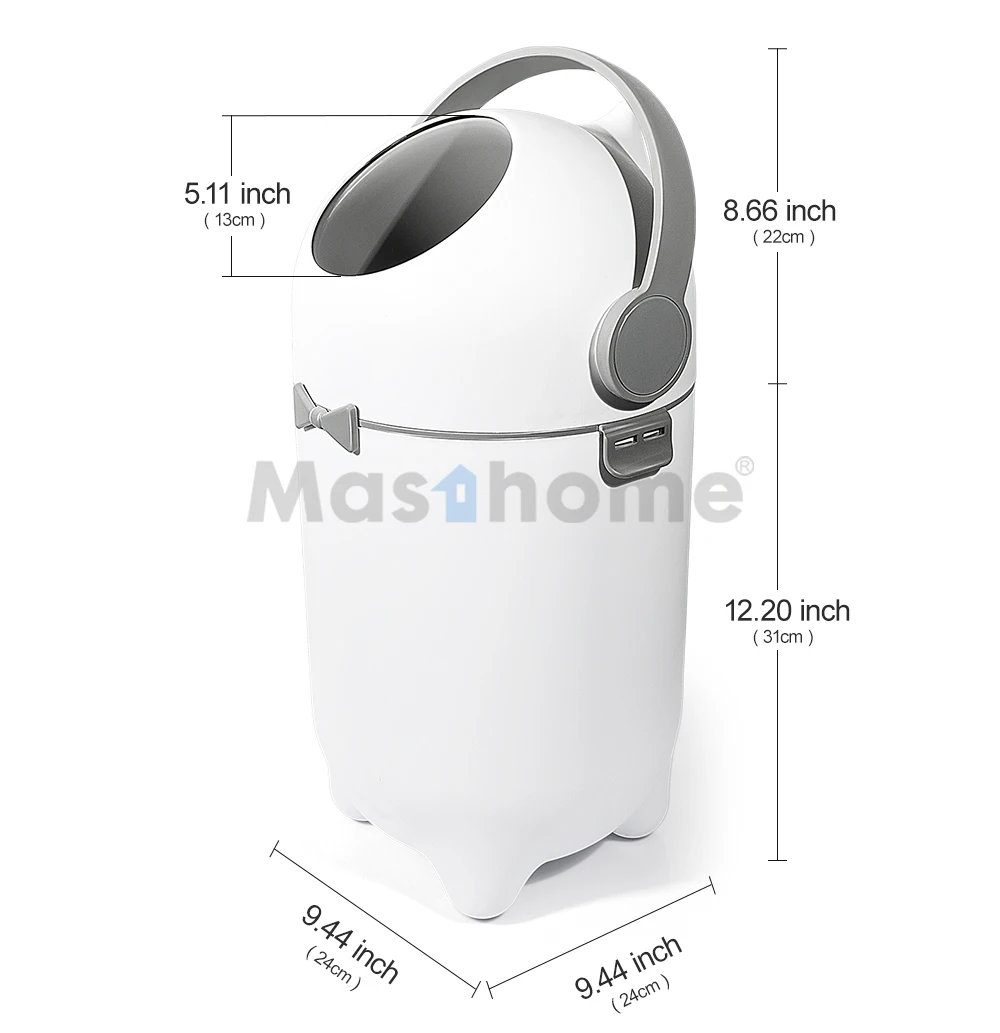 Custom Anti Odor Baby Diaper Disposal Bin - 10L Capacity