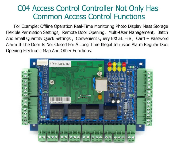 Network Tcp / Ip Wiegand Access System Control Board For Electronic ...