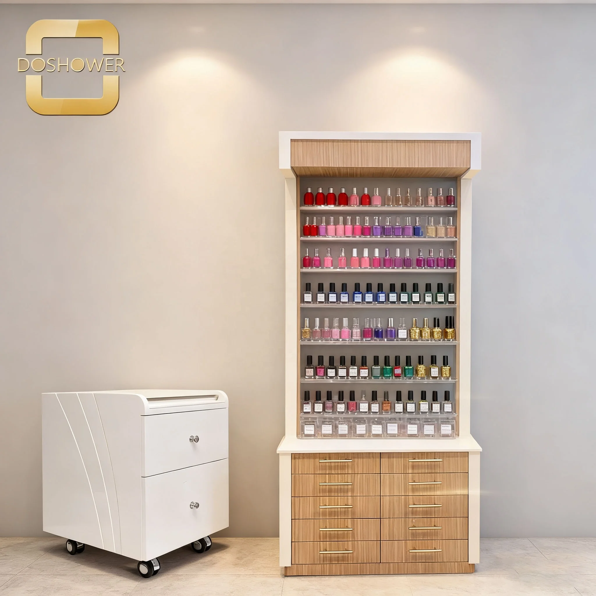 Polish Storage Display Cabinet with Large-Capacity Nail Polish Cabinet ...
