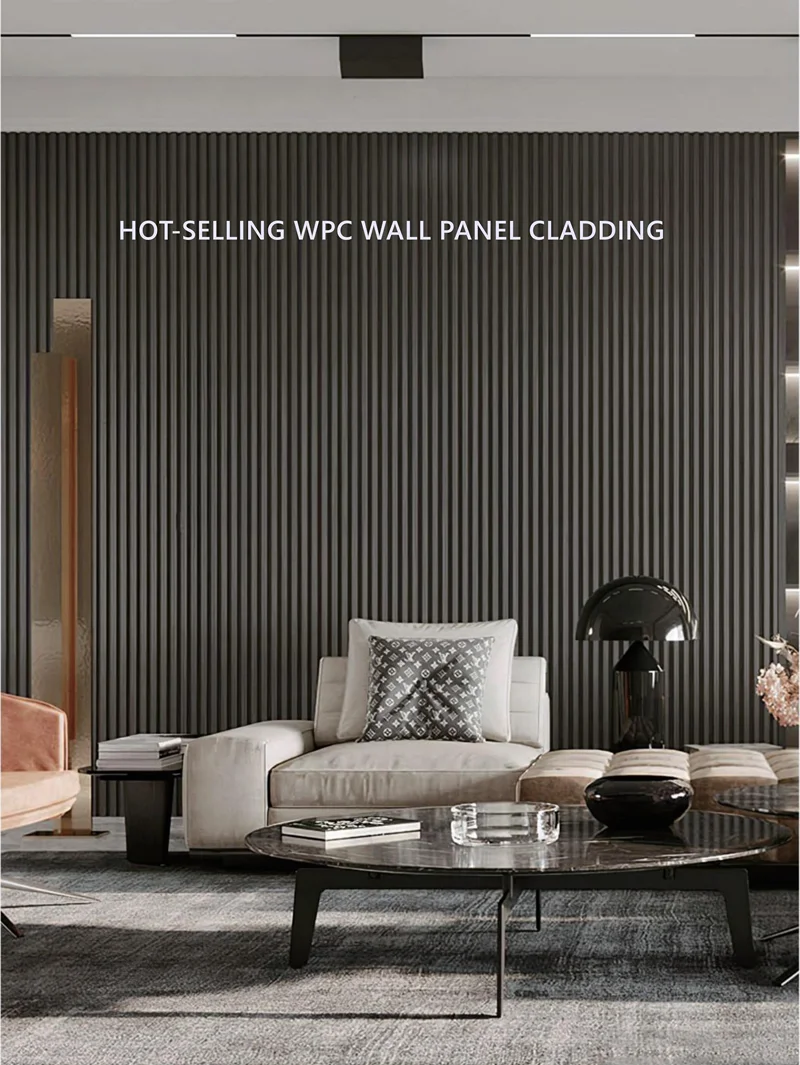 Wooden Grain Pvc Wpc Fluted Wall Panels For Decoration Wall Panels ...