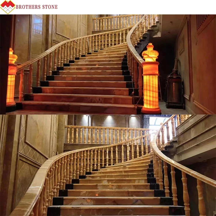 Indoor Stone Marble Stair Steps Balustrade - Durable & Stylish