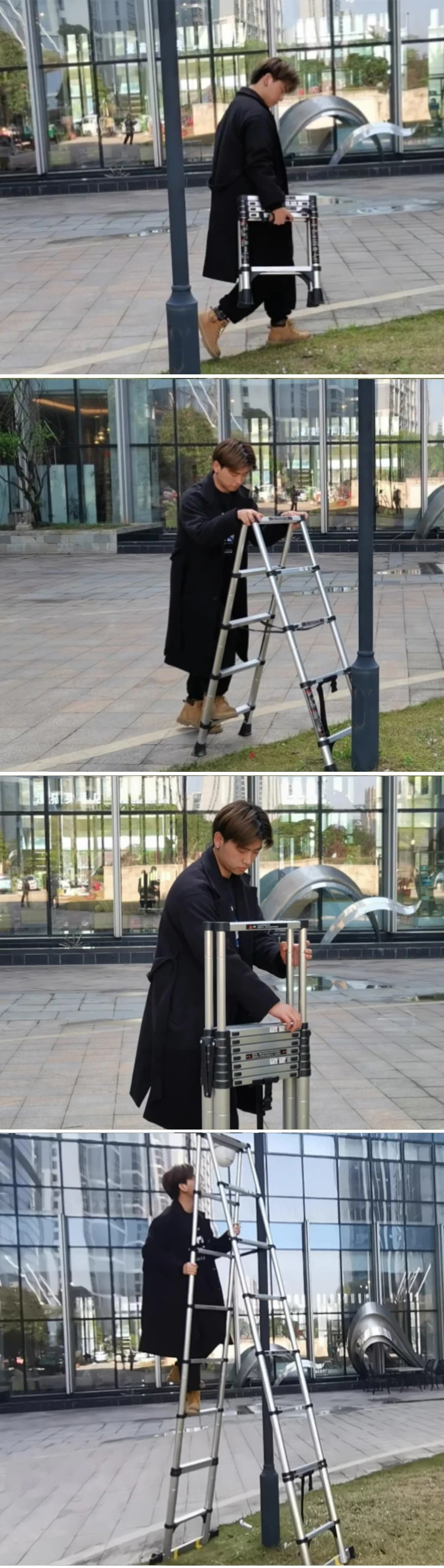 High Quality Extendable a Frame Step Ladders Herringbone Telescopic ...