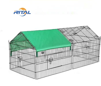 Foldable Metal Chicken Coop Flying Pen Run Enclosure Poultry Crate Pet ...