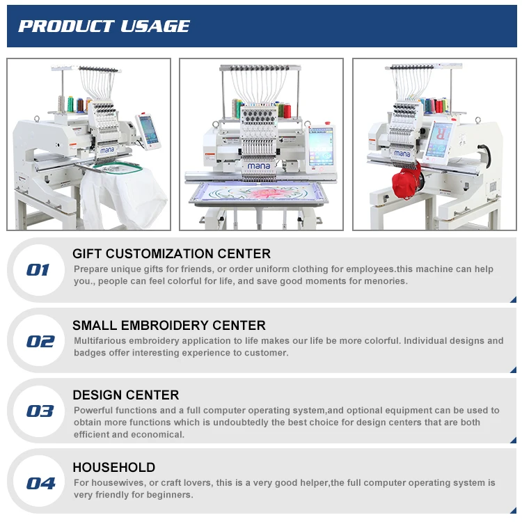 Single Head Computerized Embroidery Machine Flat Hat T-shirt Computer ...
